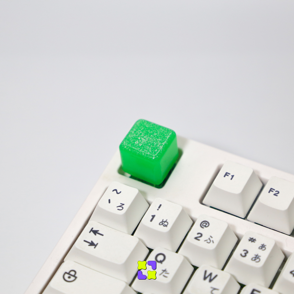 Keycap Artisan Bàn phím cơ màu xanh lá Grass Sparkle XULU Keycap (CUBE ...