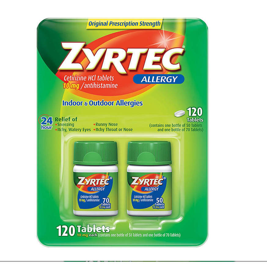 Mua Viên uống chống dị ứng Zyrtec Antihistamine Allergy 10mg 120 ...