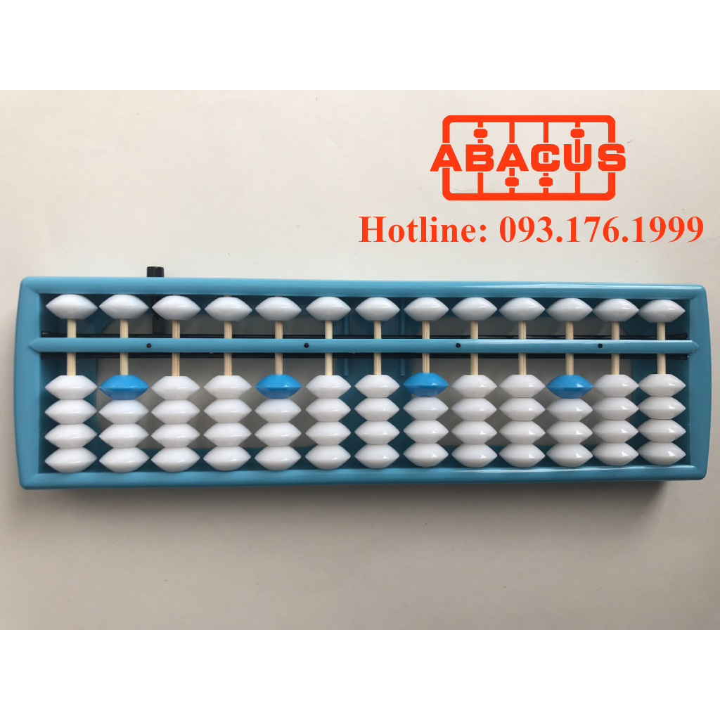 Mua Bàn tính soroban 13 cột có nút bấm reset về 0 - Khung màu xanh ...