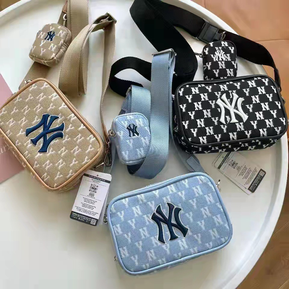 ️ NEW MLB CÓ VIDEO Túi Đeo Vai NY MLB Monogram Jacquard Hobo Black HÀNG ...