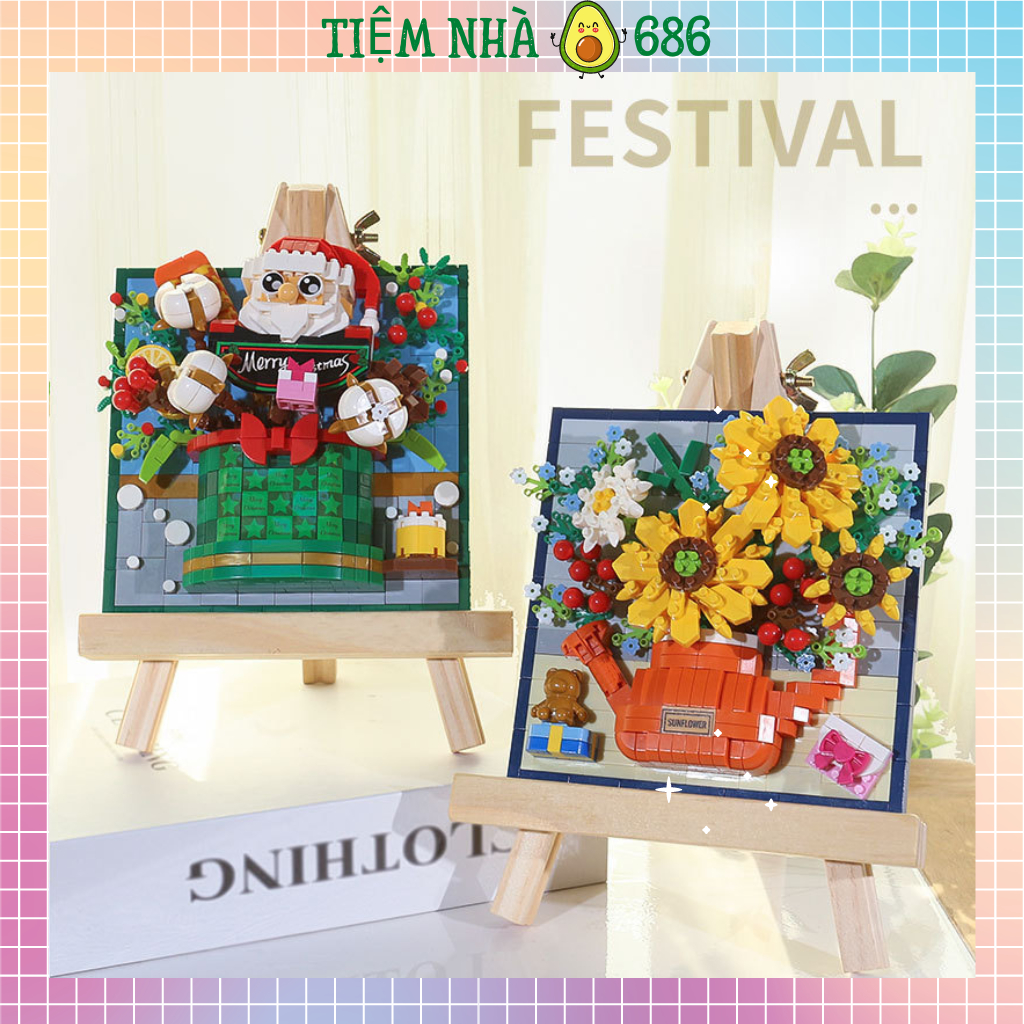 Mua Mô hình lắp ráp hoa 3D, Lego hoa DIY,đồ chơi lắp ráp bức tranh hoa ...