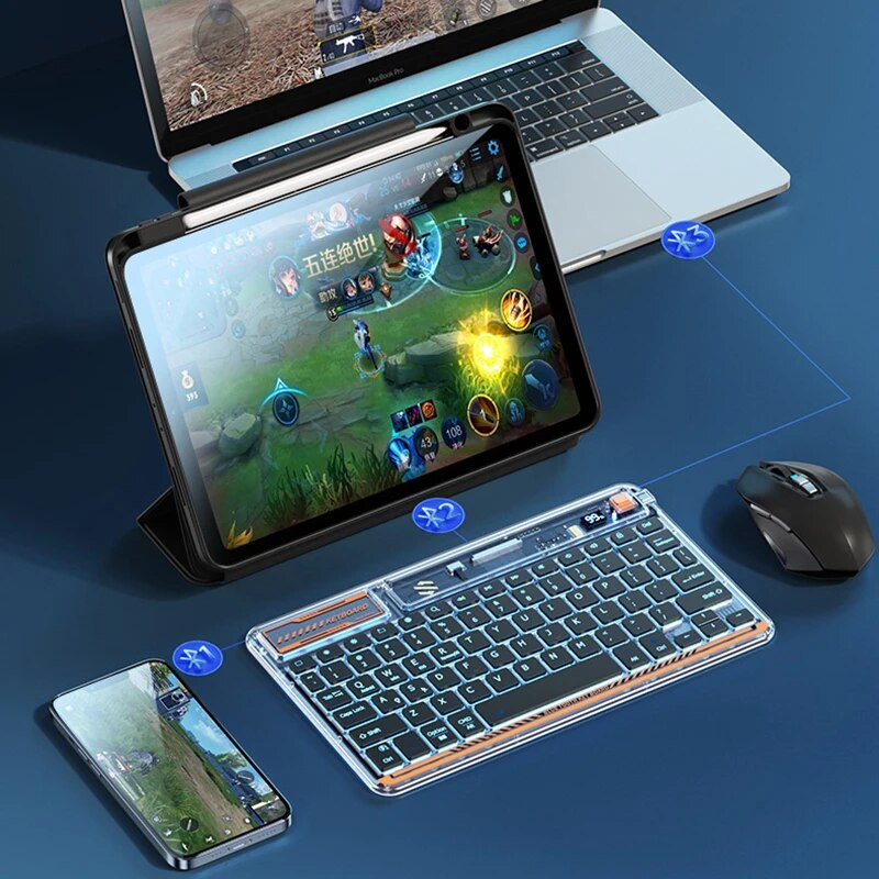 Mua Bàn phím bluetooth trong suốt có màn hình phụ dùng cho iPhone, iPad, Windows, Mac, Harmony ...