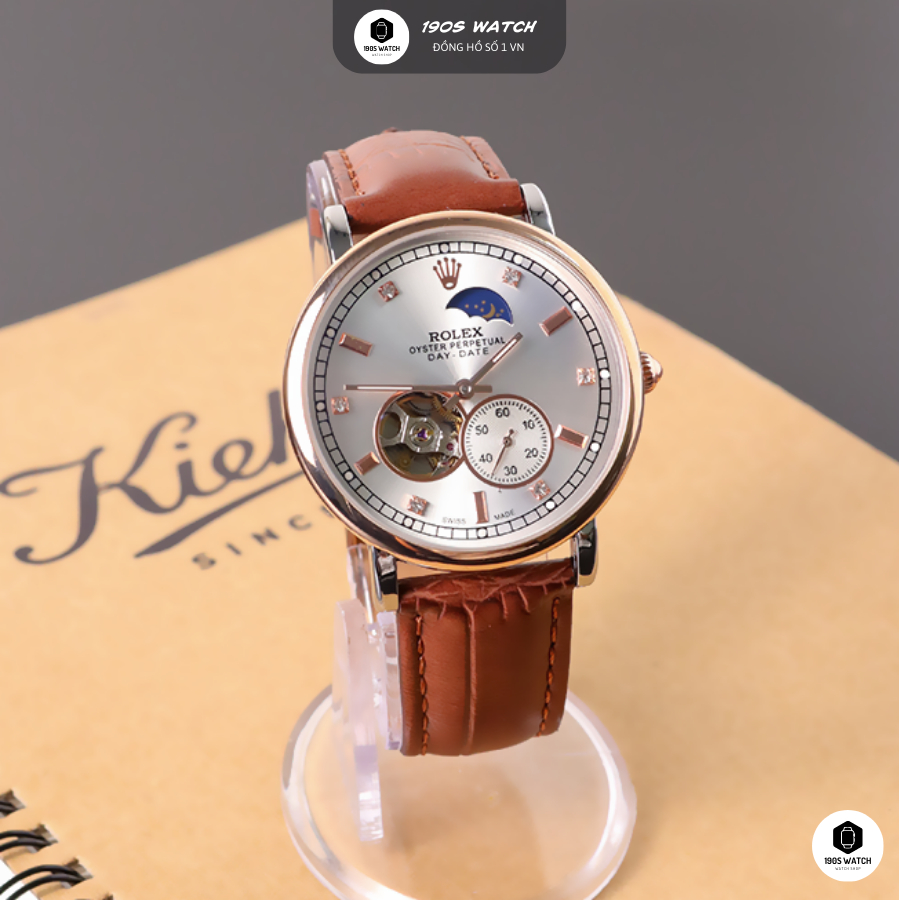 Mua Đồng Hồ Cơ Nam Rolex Sun Moon Automatic Khung viền thép cao cấp ...