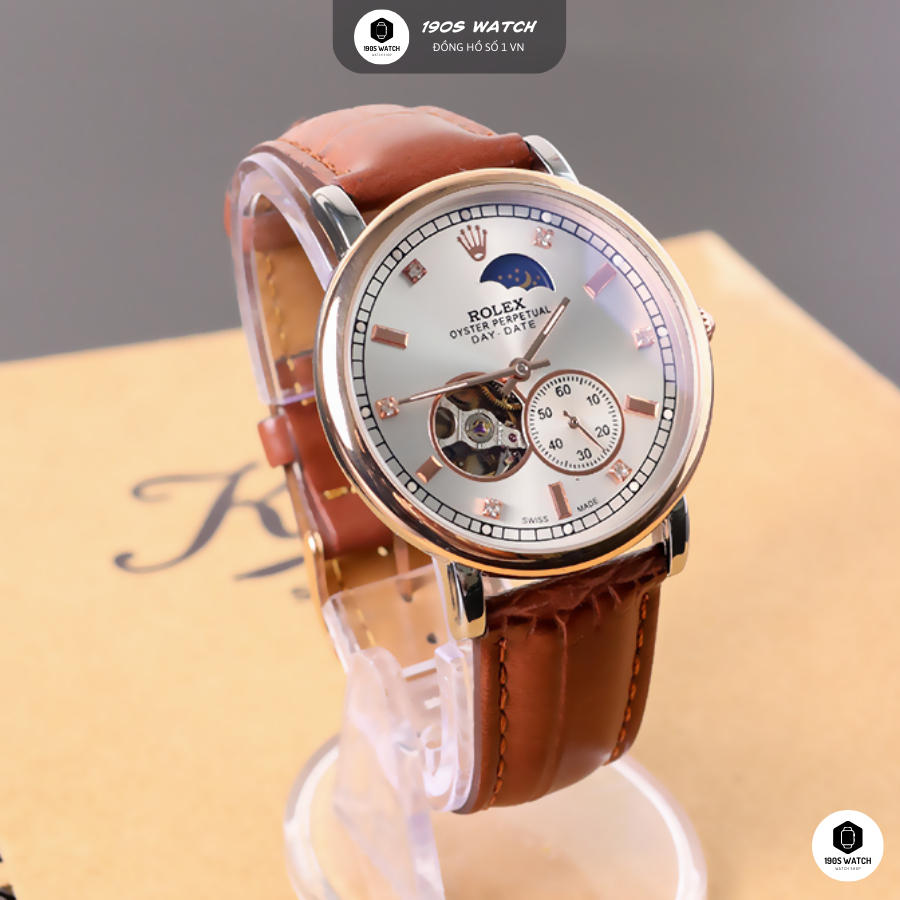 Mua Đồng Hồ Cơ Nam Rolex Sun Moon Automatic Khung viền thép cao cấp ...