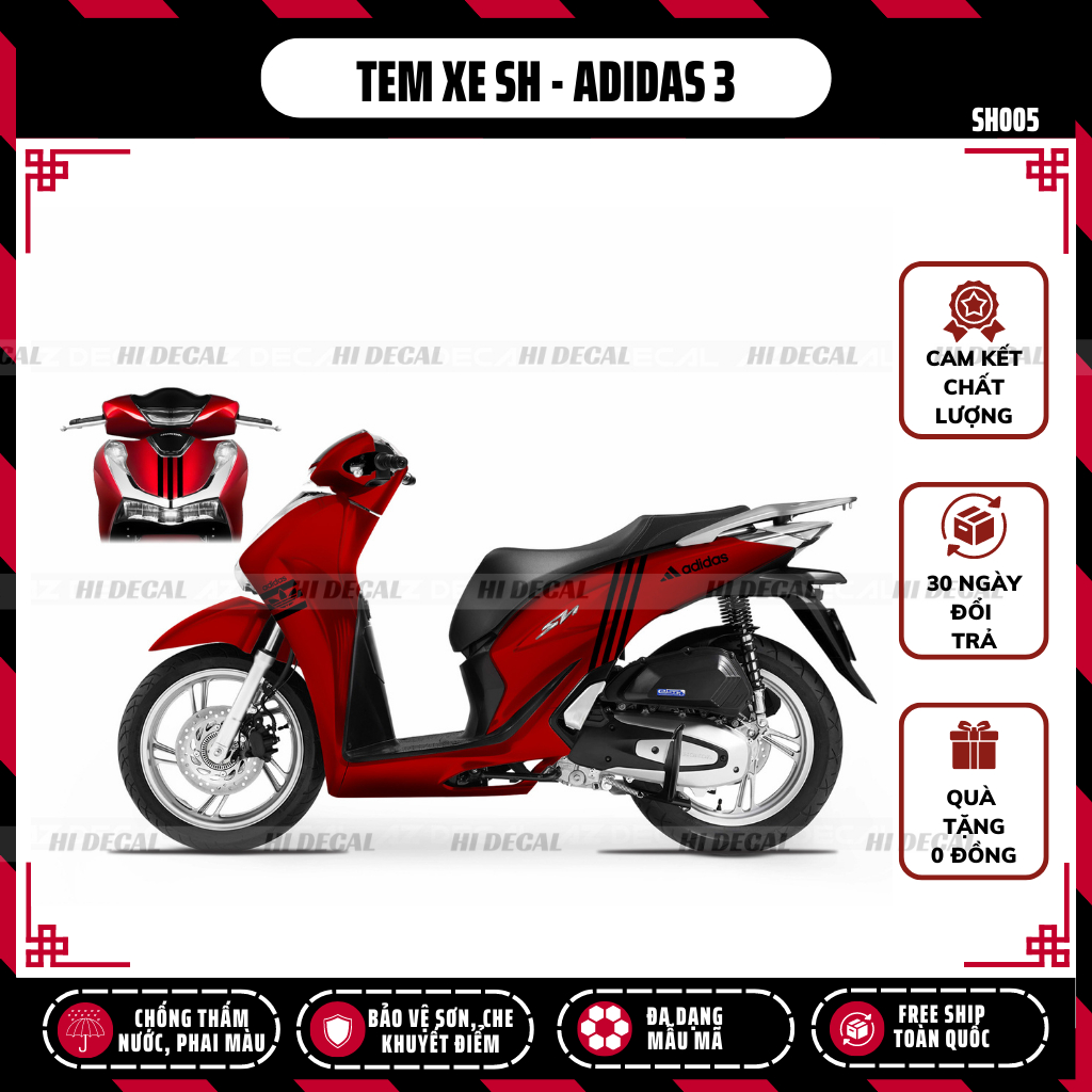 Mua Tem SH dán xe phong cách Adidas-03 | SH005 | Decal cao cấp, tem rời ...
