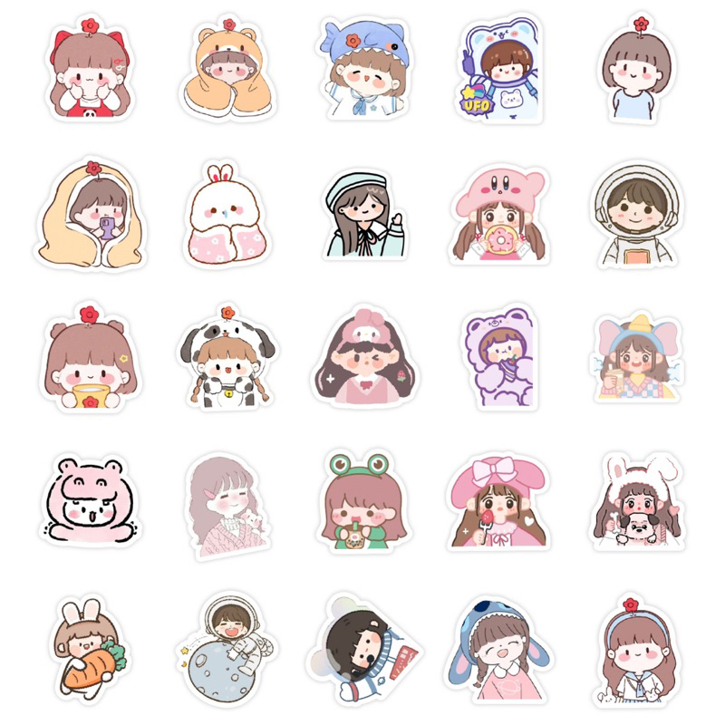 Mua Set 50 Stickers Cô Gái Đáng Yêu Chống Thấm Nước Mẫu Mới 2023 Cực ...