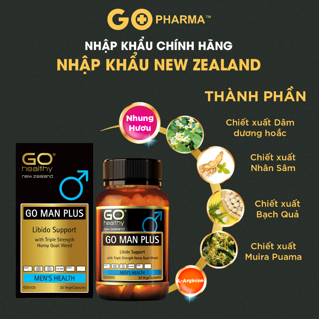 Mua Viên uống tăng cường sinh lý nam GO Healthy GO Man Plus giúp bổ ...