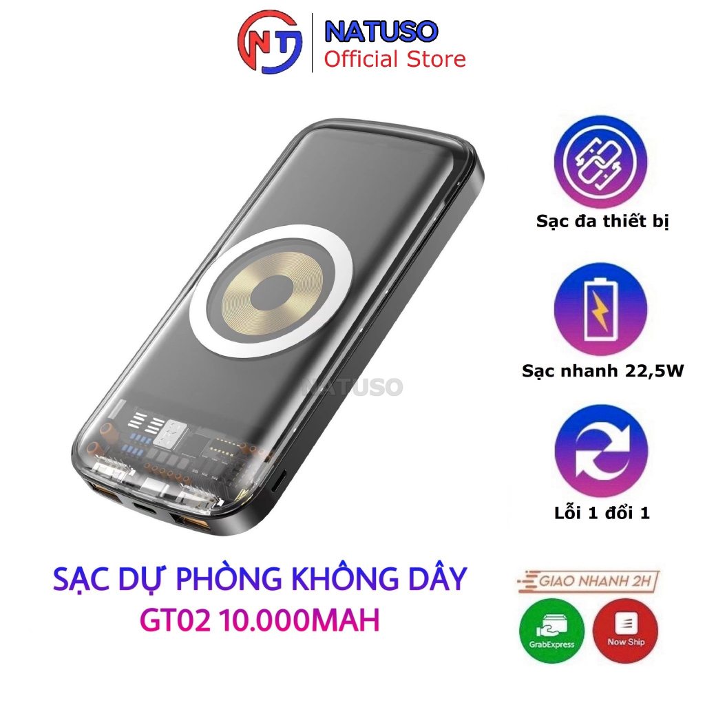 Mua Sạc dự phòng không dây sạc nhanh 22,5W pin 10000mah đa năng mini ...