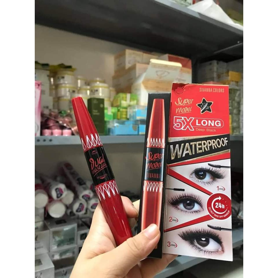 Mua Mascara Chuốt nối mi Hai Đầu Sivanna Super Model Water Proof 5X ...