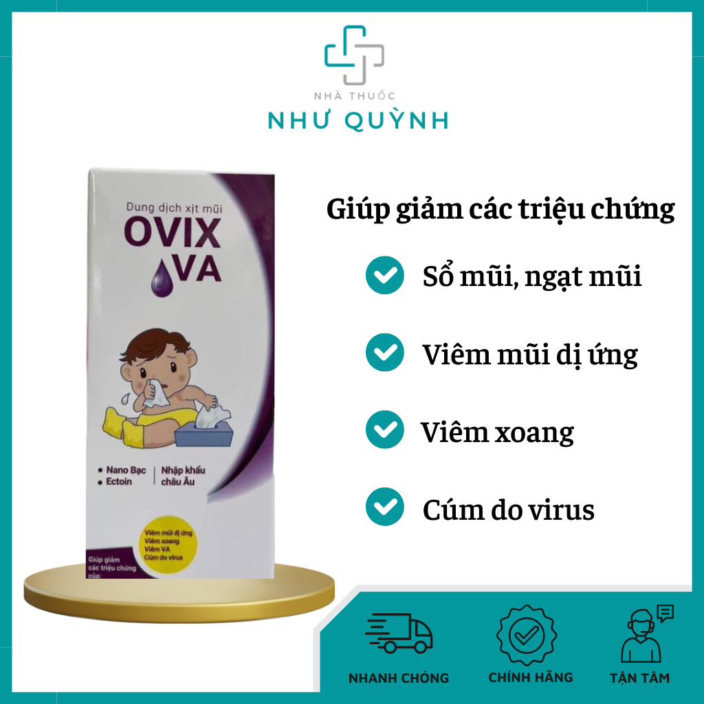 Mua Dung dịch Xịt mũi Ovix VA chứa Ectoin, Nano bạc - Hỗ trợ giảm viêm ...