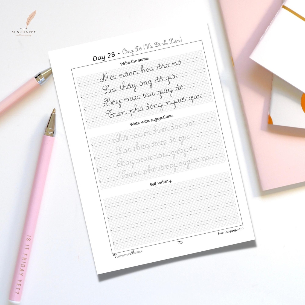 Mua Workbook 30 Ngày Cải Thiện Chữ Viết Tay Vietnamese Cursive, Giúp ...