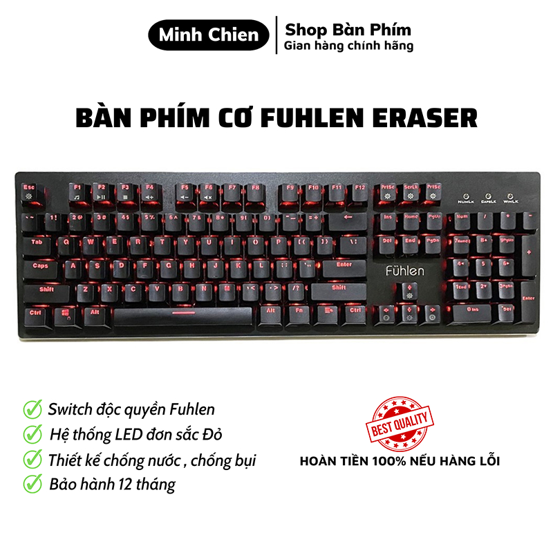 Mua Bàn Phím Cơ Gaming Fuhlen Eraser - Fuhlen E Led Đơn Đỏ - Like New ...