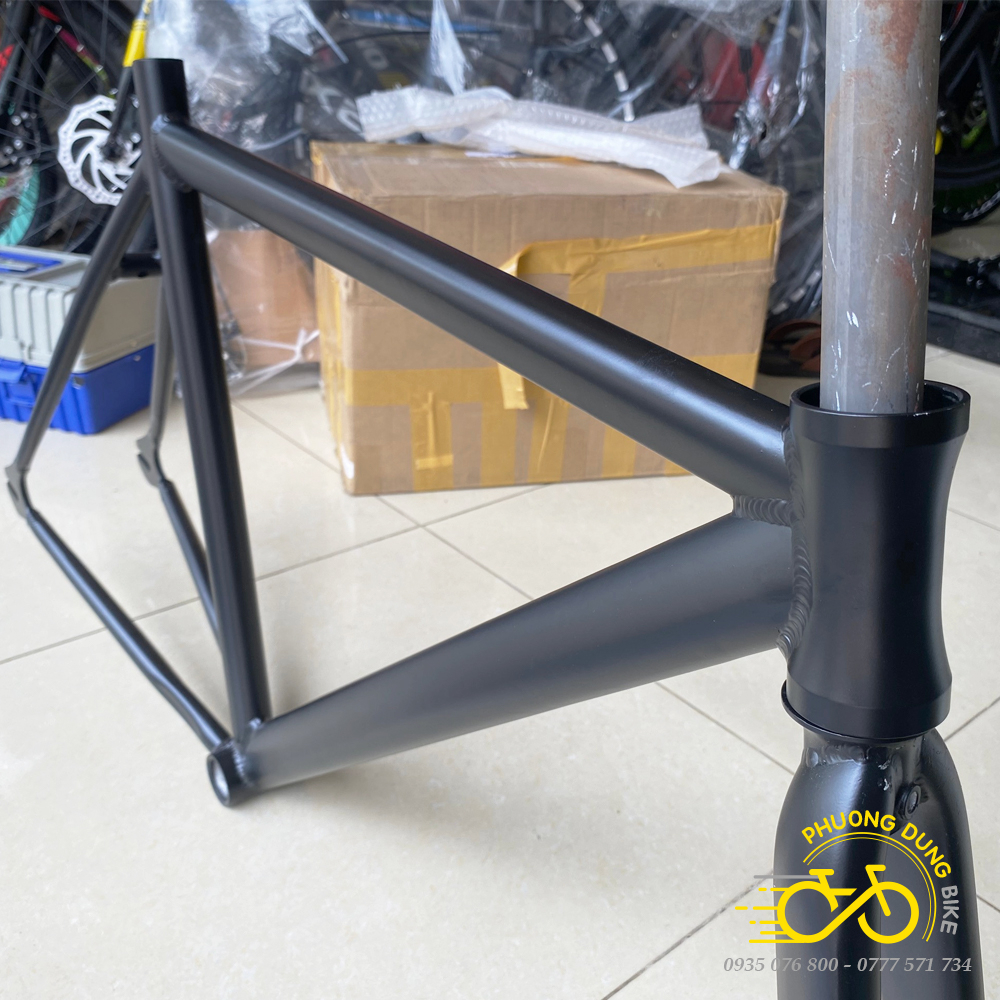 Mua Khung sườn nhôm xe đạp Fixed Gear Noname - Đen Nhám Size 52 giá rẻ ...