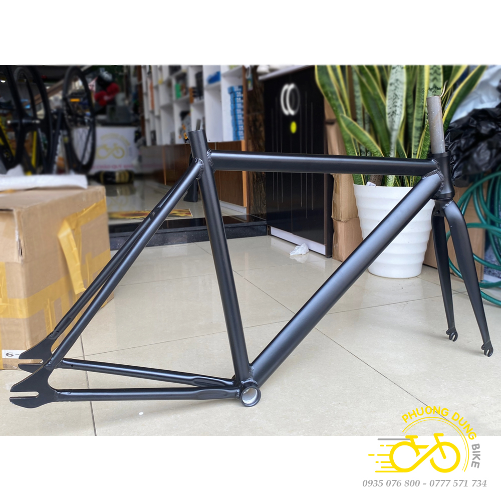 Mua Khung sườn nhôm xe đạp Fixed Gear Noname - Đen Nhám Size 52 giá rẻ ...