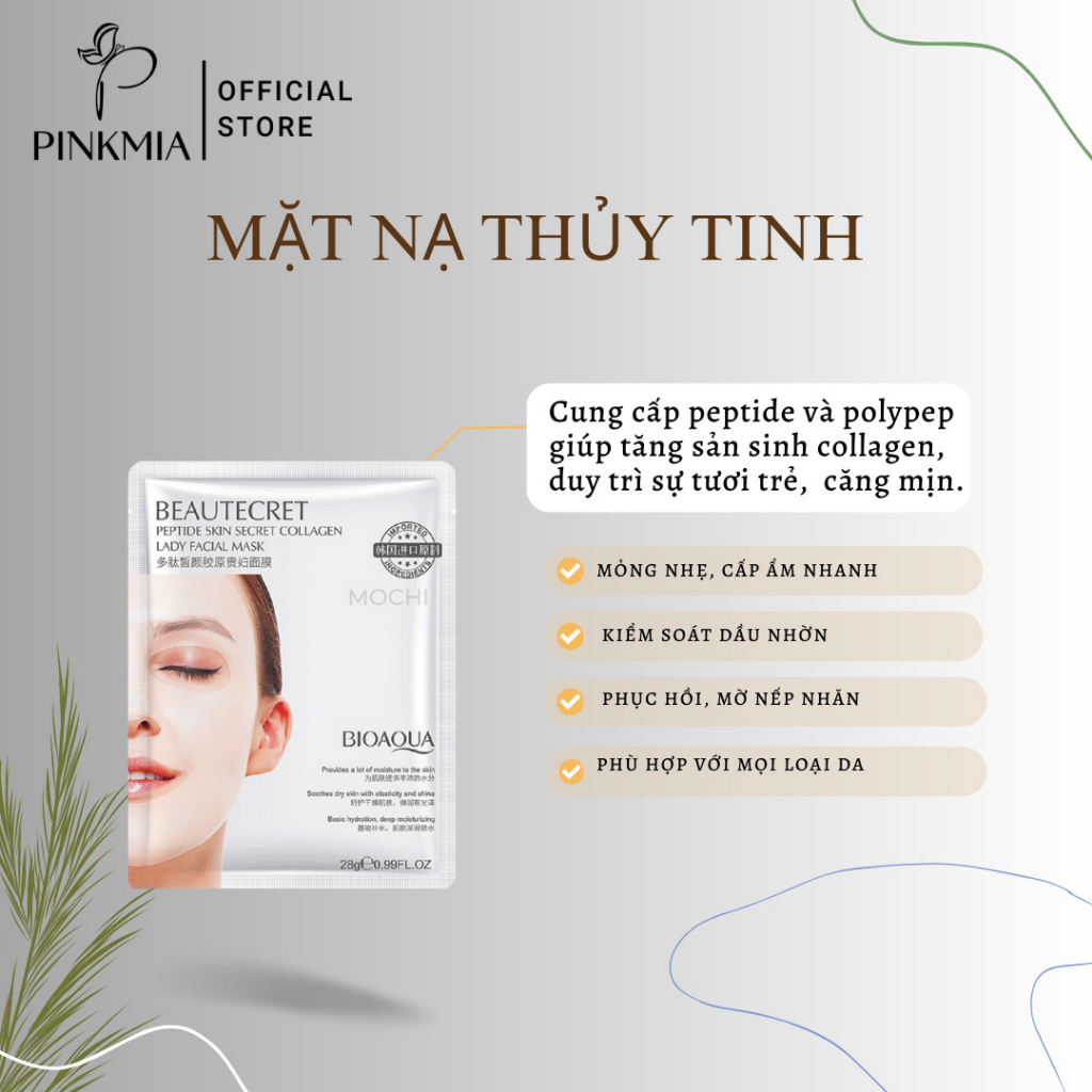 Mua Mặt Nạ Thủy Tinh Trong Suốt Bioaqua Pinkmia, Thạch Collagen ...