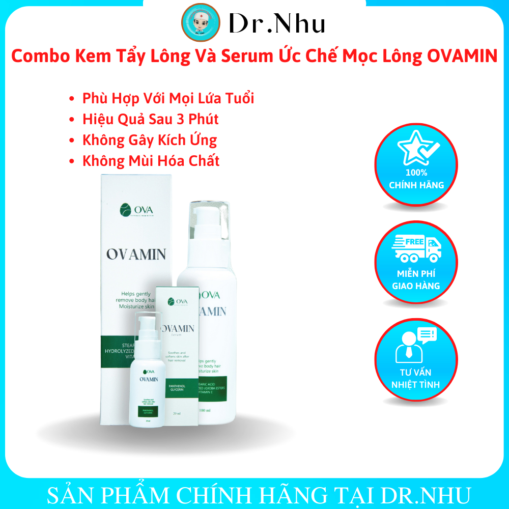 Mua Bộ Kem Tẩy Lông Và Serum Ức Chế Mọc Lông OVAMIN Chính Hãng, An Toàn ...