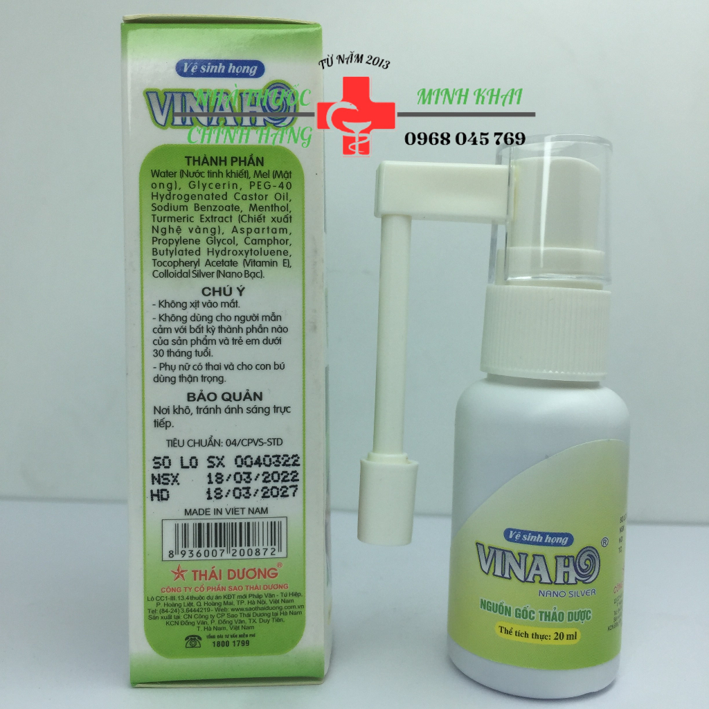 Mua Xịt họng VINAHO Sao Thái Dương 20ml - Ngăn ngừa ho, viêm họng, viêm ...