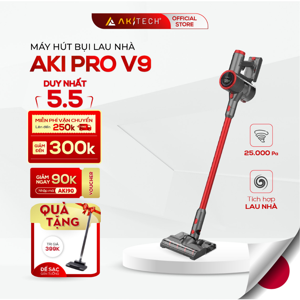 Mua Máy hút bụi lau nhà cầm tay không dây AKI PRO V9 hút lông thú cưng ...