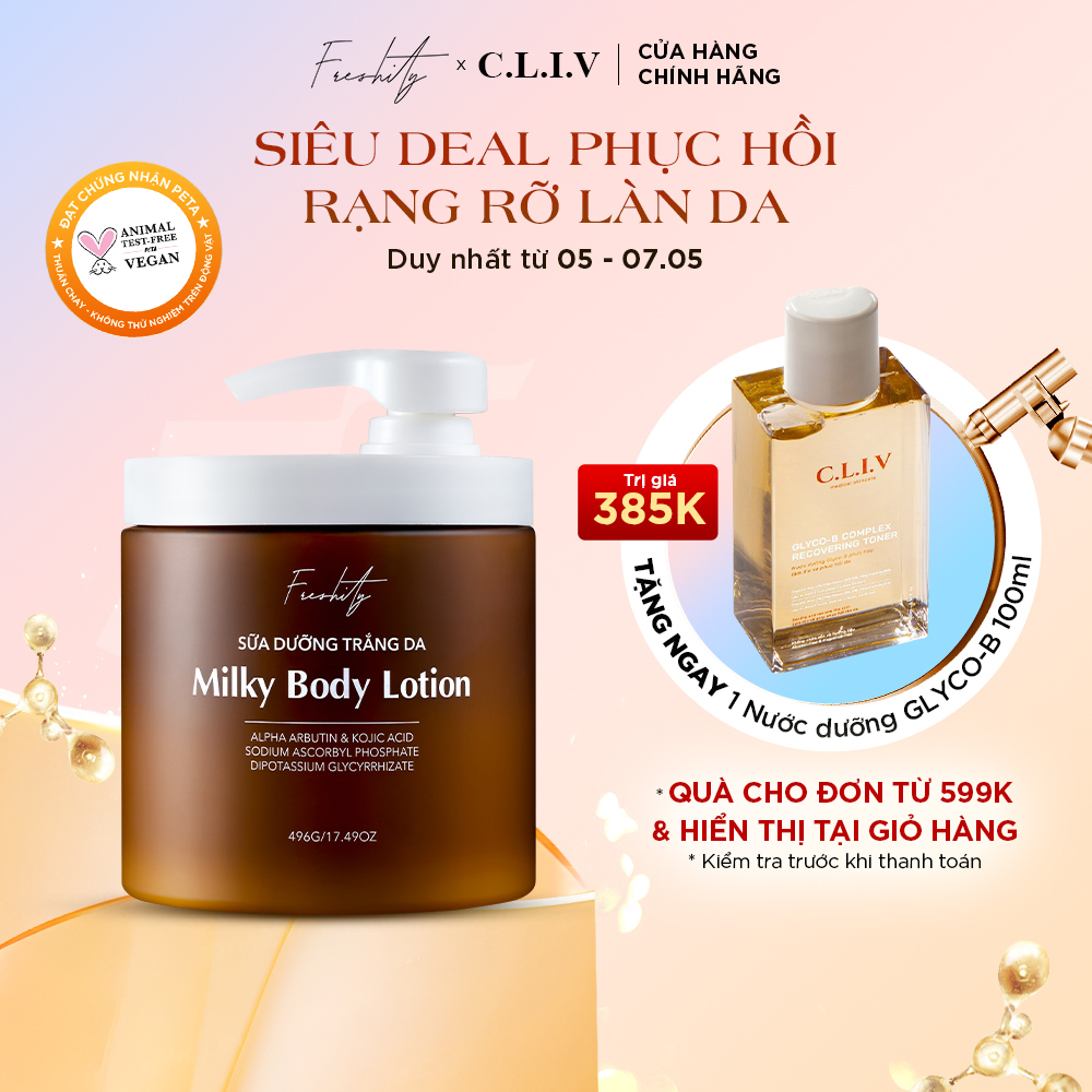 Sữa dưỡng trắng da Milky Body Lotion Freshity 500g chứa 4% Alpha ...