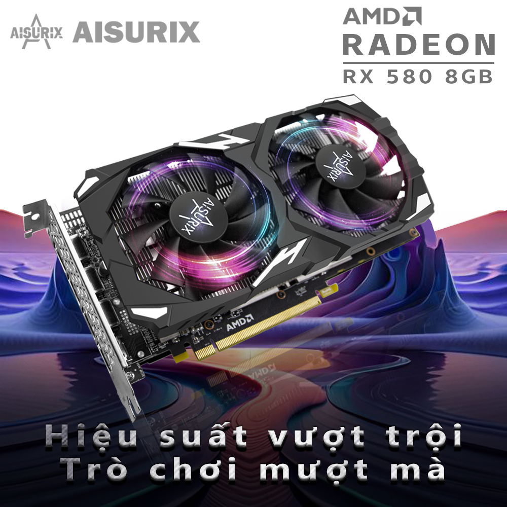 Mua AISURIX 100% New VGA Card màn hình RX 580 8GB AMD máy tính Laptop ...