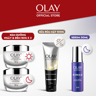 Combo 4: Kem Dưỡng Ẩm Ngày & Đêm + Serum + Sữa Rửa Mặt OLAY (50G X2 + 30ML + 100G) giá tốt Tháng ...