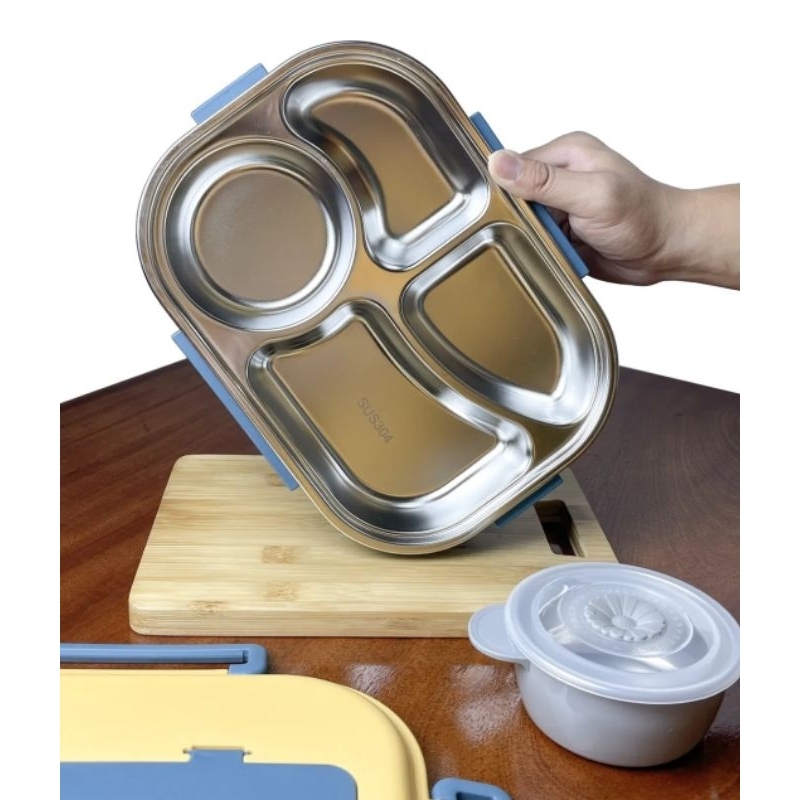 Mua Hộp/Khay cơm giữ nhiệt văn phòng KOEN Inox 304 - 1500ml, 4 ngăn ...