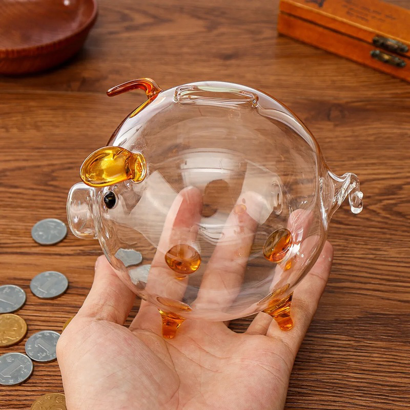 Mua CÓ SẴN HCM Ống heo đất tiết kiệm bằng thủy tinh trong suốt đựng ...