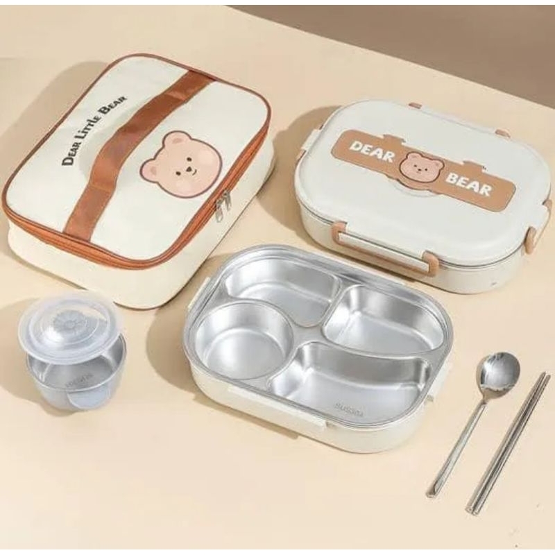 Mua Hộp/Khay cơm giữ nhiệt văn phòng KOEN Inox 304 - 1500ml, 4 ngăn ...