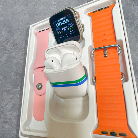 Mua Đồng Hồ Thông Minh T55 Pro Max Ultra 8 Hồng Kèm Tai Nghe Kết Nối ...