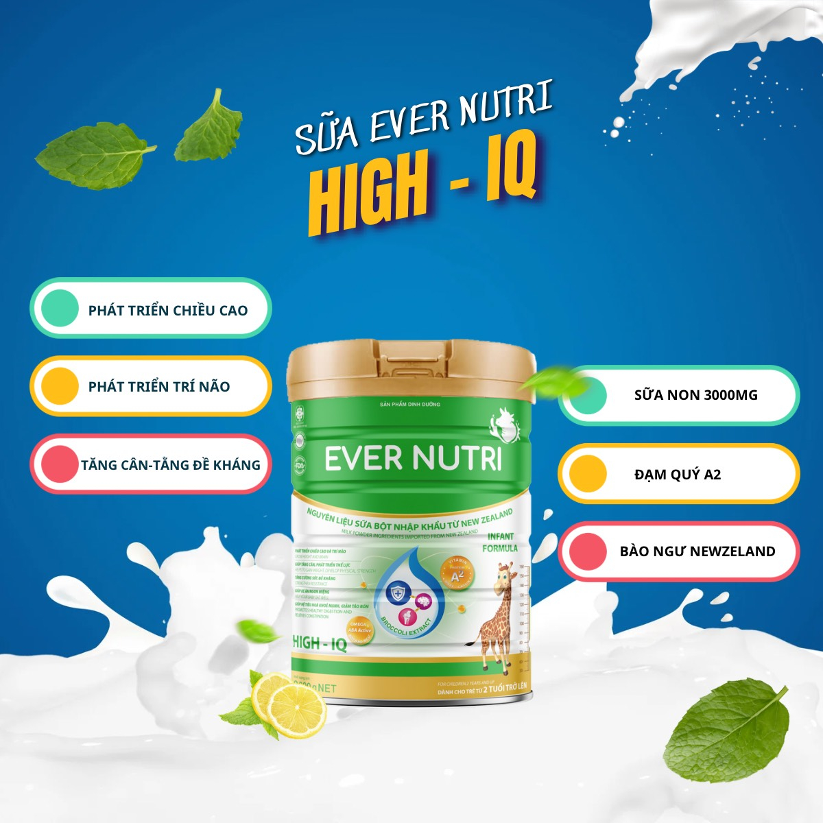 Mua SỮA BỘT EVER NUTRI HIGH IQ DINH DƯỠNG CHO TRẺ PHÁT TRIỂN CHIỀU CAO TRÍ NÃO CÂN NẶNG giá rẻ ...