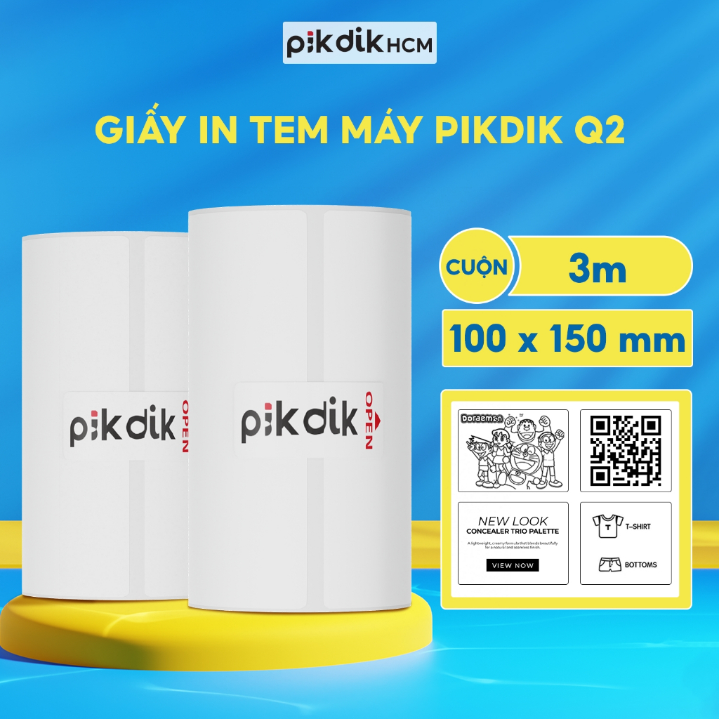 Mua Giấy in nhiệt PIKDIK Q2, cuộn 3M,in ảnh, hoá đơn bán hàng, ghi chú ...