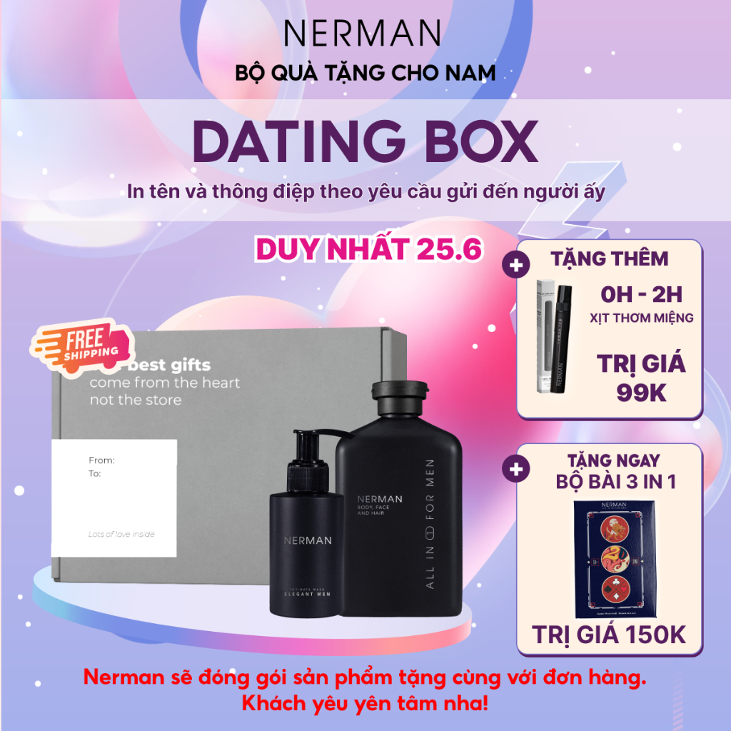 Bộ quà tặng nam giới-DATING BOX Nerman -Sữa tắm gội hương nước hoa ...