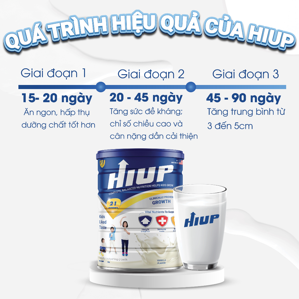 Hộp sữa bột HIUP tăng chiều cao và cân nặng cho trẻ từ 2 đến 15 tuổi ...
