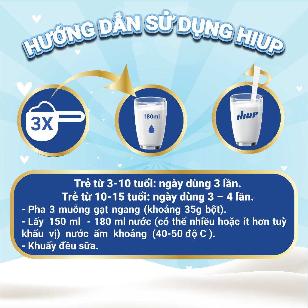 Hộp sữa bột HIUP tăng chiều cao và cân nặng cho trẻ từ 2 đến 15 tuổi ...