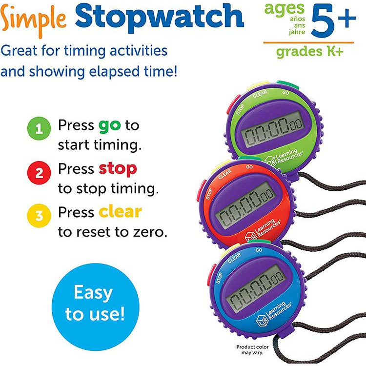 Đồng hồ bấm giờ đơn giản - Simple Stopwatch: Đồng hồ bấm giờ - Learning Resources giá tốt Tháng ...