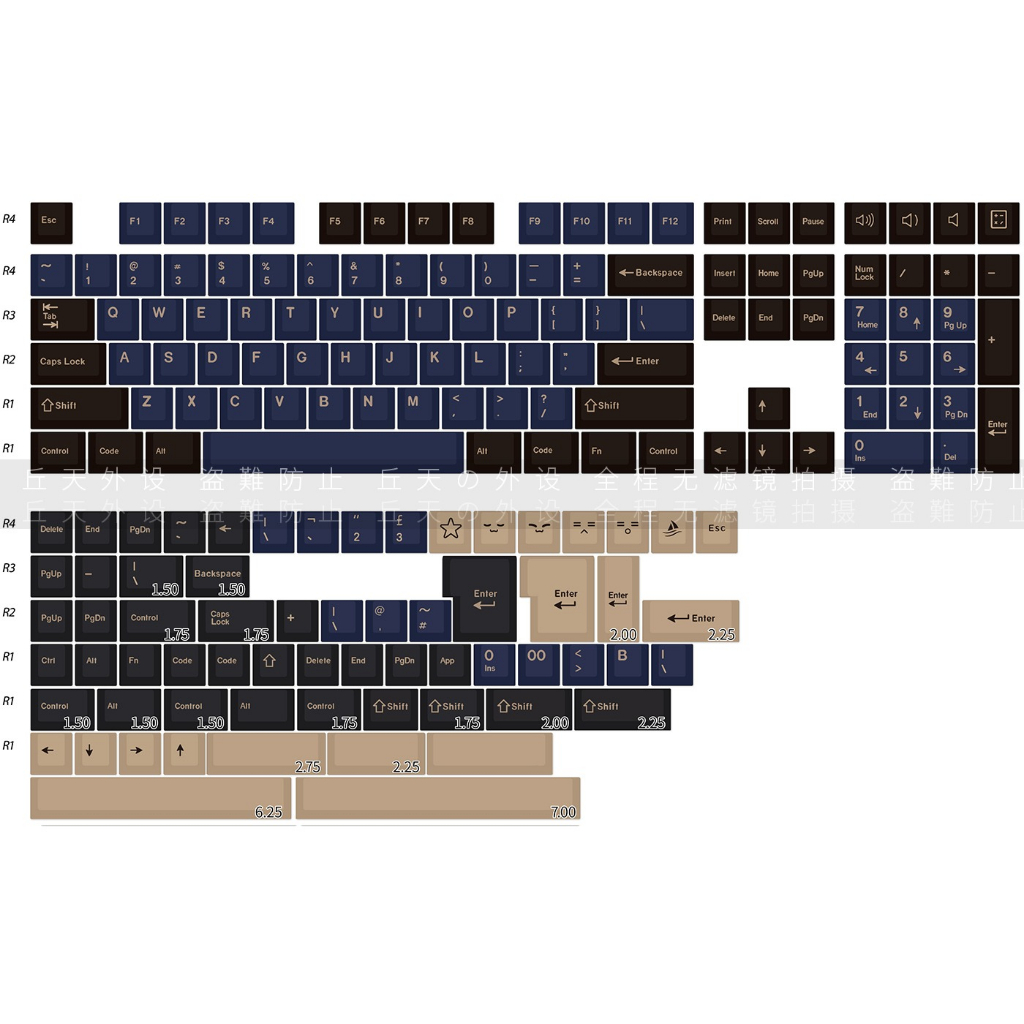 Keycap CMK Blue Samurai 173 Nút Bàn Phím Cơ In Doubleshot Màu Đẹp ...