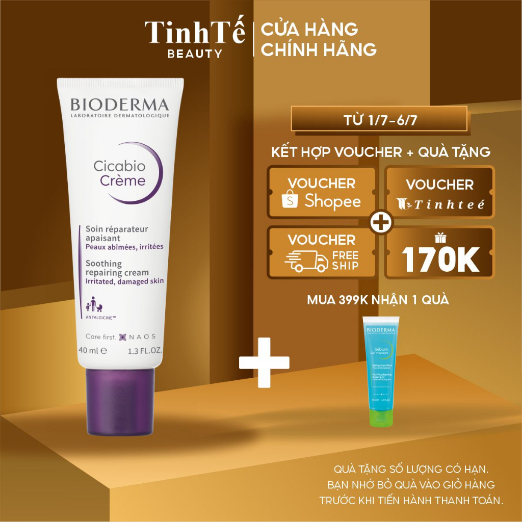 Mã COSBIO7A giảm 10 đơn 400K Kem dưỡng phục hồi da tổn thương Bioderma ...