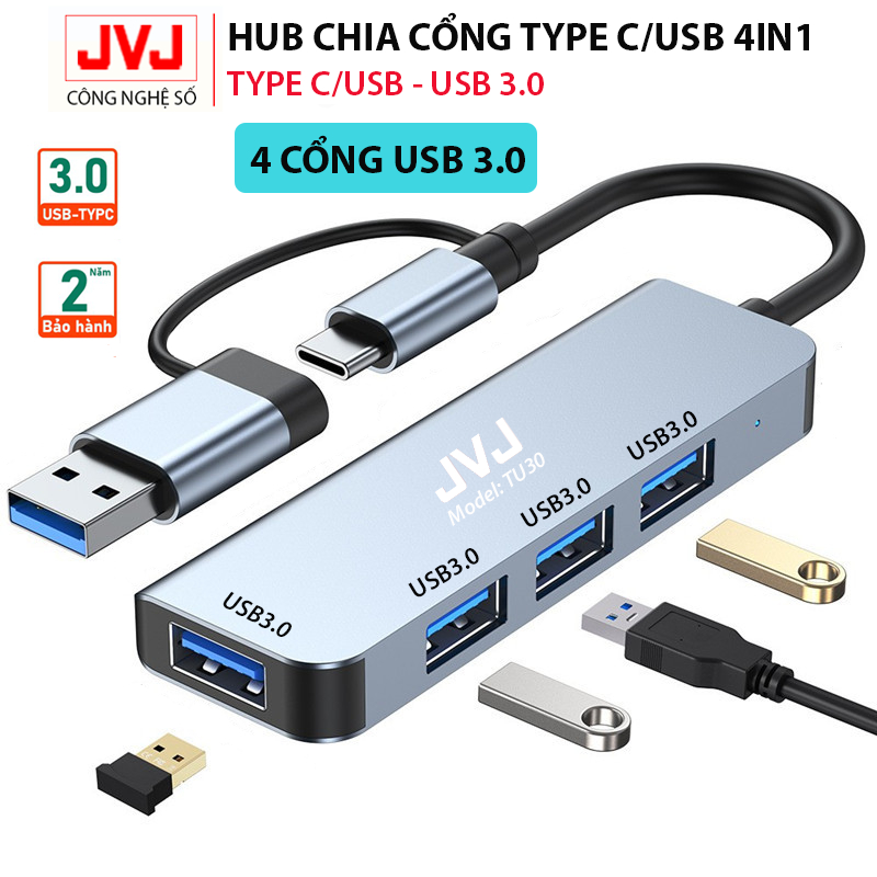 Hub type C JVJ C6 Plus 6 trong 1 cổng chuyển đổi chia cổng Type-C sang ...