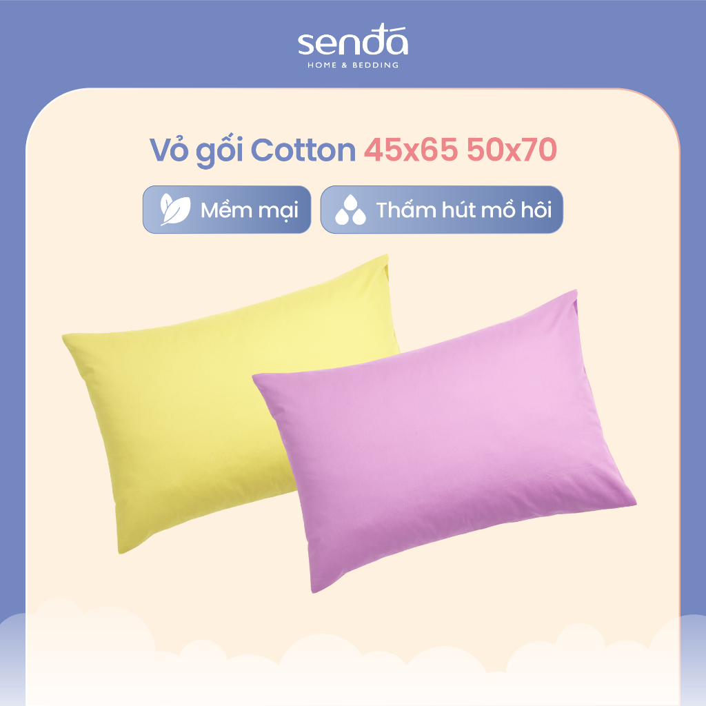 Vỏ gối nằm 45x65 vỏ gối bao gối cotton poly đơn giản An Như Bedding ...