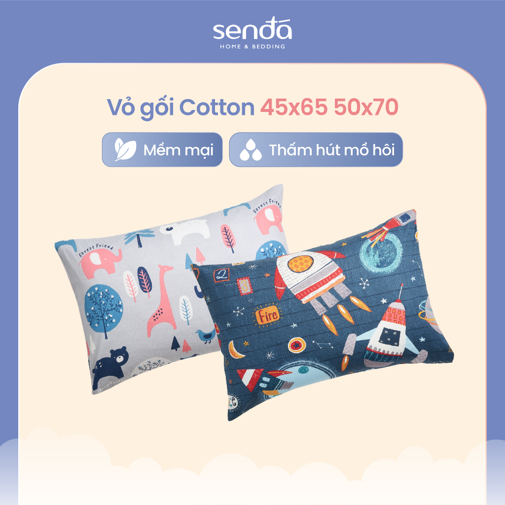 Vỏ gối nằm 45x65 vỏ gối bao gối cotton poly đơn giản An Như Bedding ...