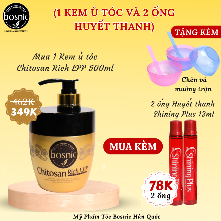 Kem Ủ Phục Hồi Tóc Hư Tổn - Hấp Dầu Chitosan BOSNIC 500ML - MixASale