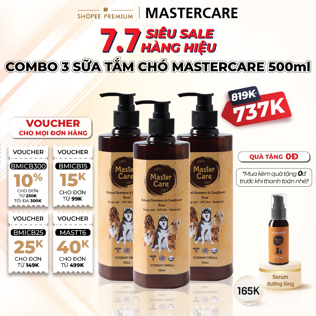 Sữa Tắm Chó Mèo MASTERCARE Siêu Khử Mùi Lưu Hương Đến 7 Ngày Mượt Lông ...