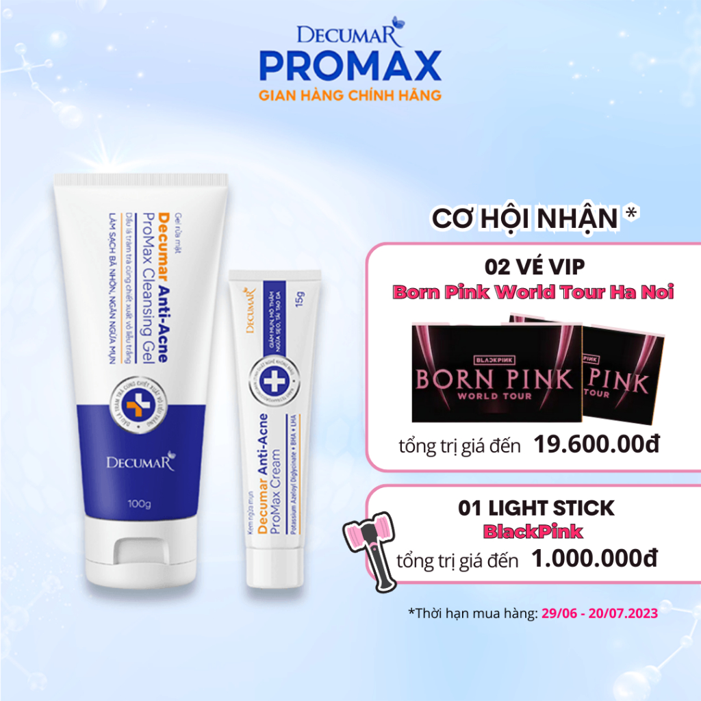 Combo Gel Giảm Mụn Mờ Thâm Decumar ProMax Anti-Acne Ngừa Mụn Sạch Da ...