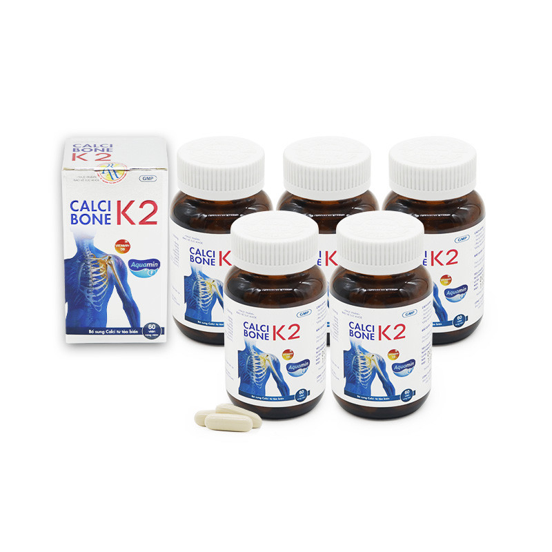 CALCI BONE K2 - Hộp 60 Viên -Bổ Sung Canxi Từ Tảo Biển Và Vitamin D3 Hỗ ...