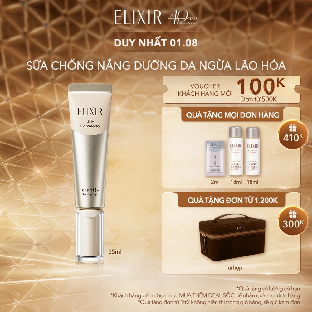 Sữa chống nắng dưỡng da ngăn ngừa lão hóa Elixir Daily UV Protector SP 35ml - MixASale