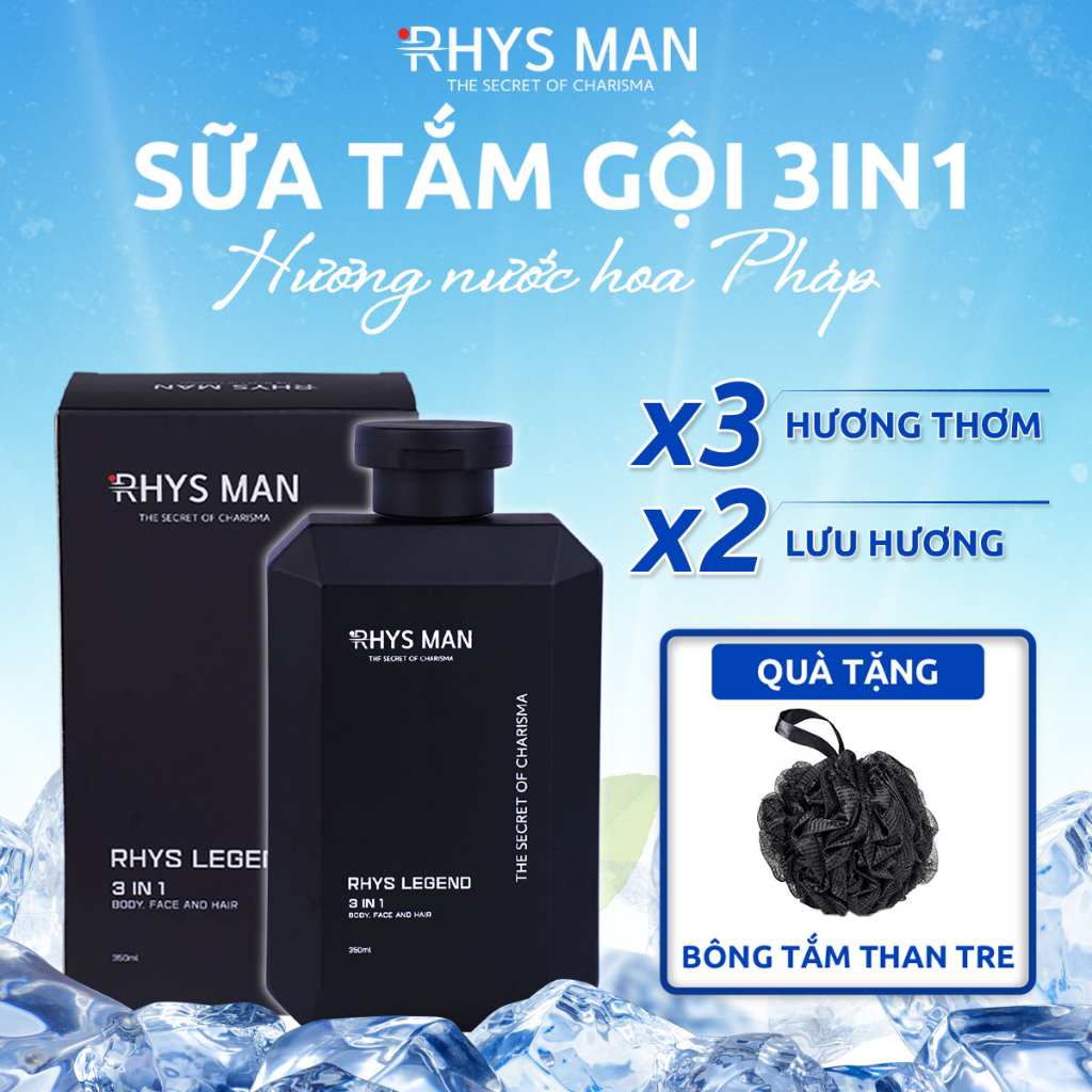 Sữa tắm gội nam hương nước hoa 3 in 1 RHYS MAN Rhys Legend 350ml - MixASale