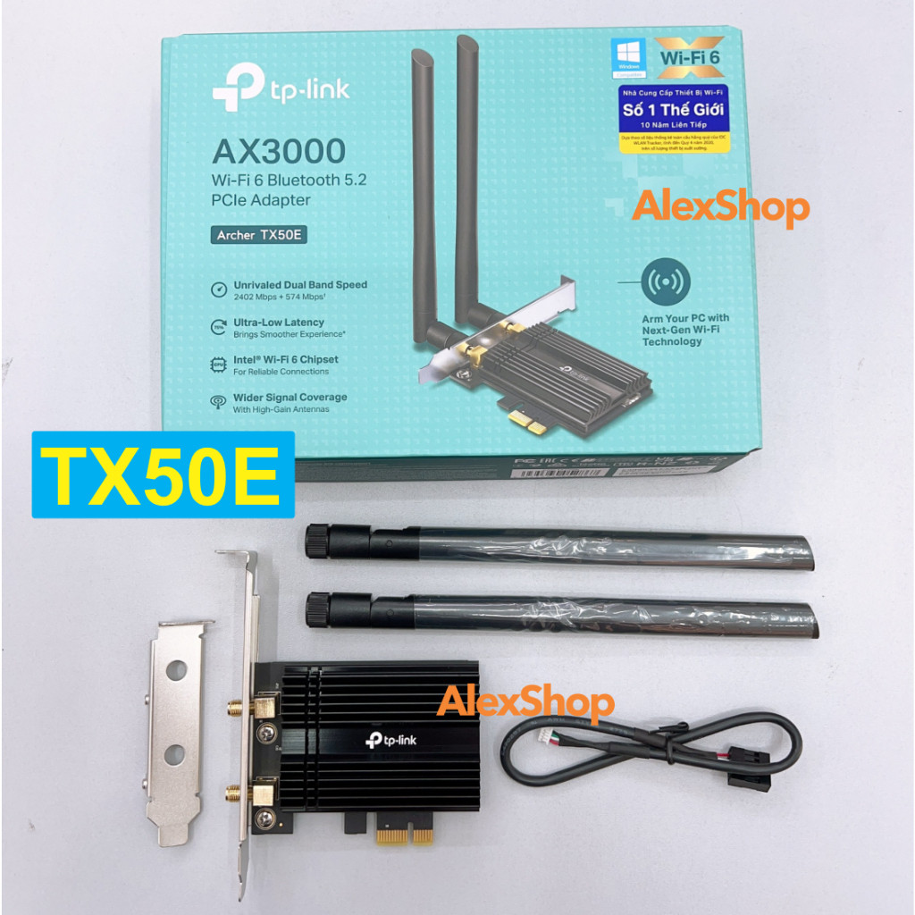 Card WiFi 6 TP-Link TX55E / TX50E Băng Thông Ax3000, Bluetooth 5.2 Dành ...