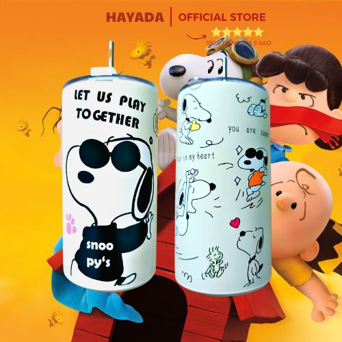 Ly Giữ Nhiệt Iced Americano Chó Snoopy Inox 304 Mẫu Mới 600ml