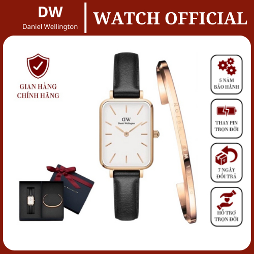 Combo Đồng Hồ Nữ Daniel Welington Quadro Pressed Sheffield White Vòng ...