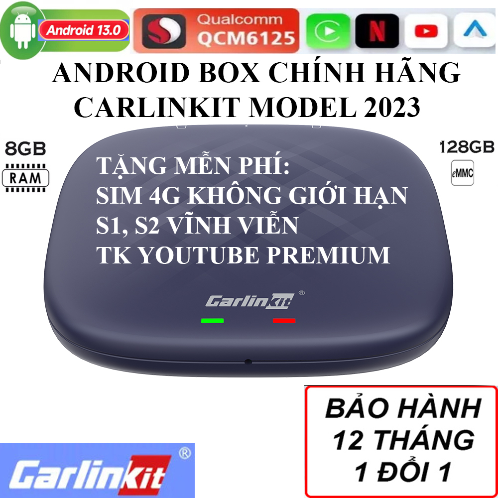 Carplay Android Box ô tô xe hơi Carlinkit TBOX PLUS Android 13 tặng Vietmap S2 - MixASale